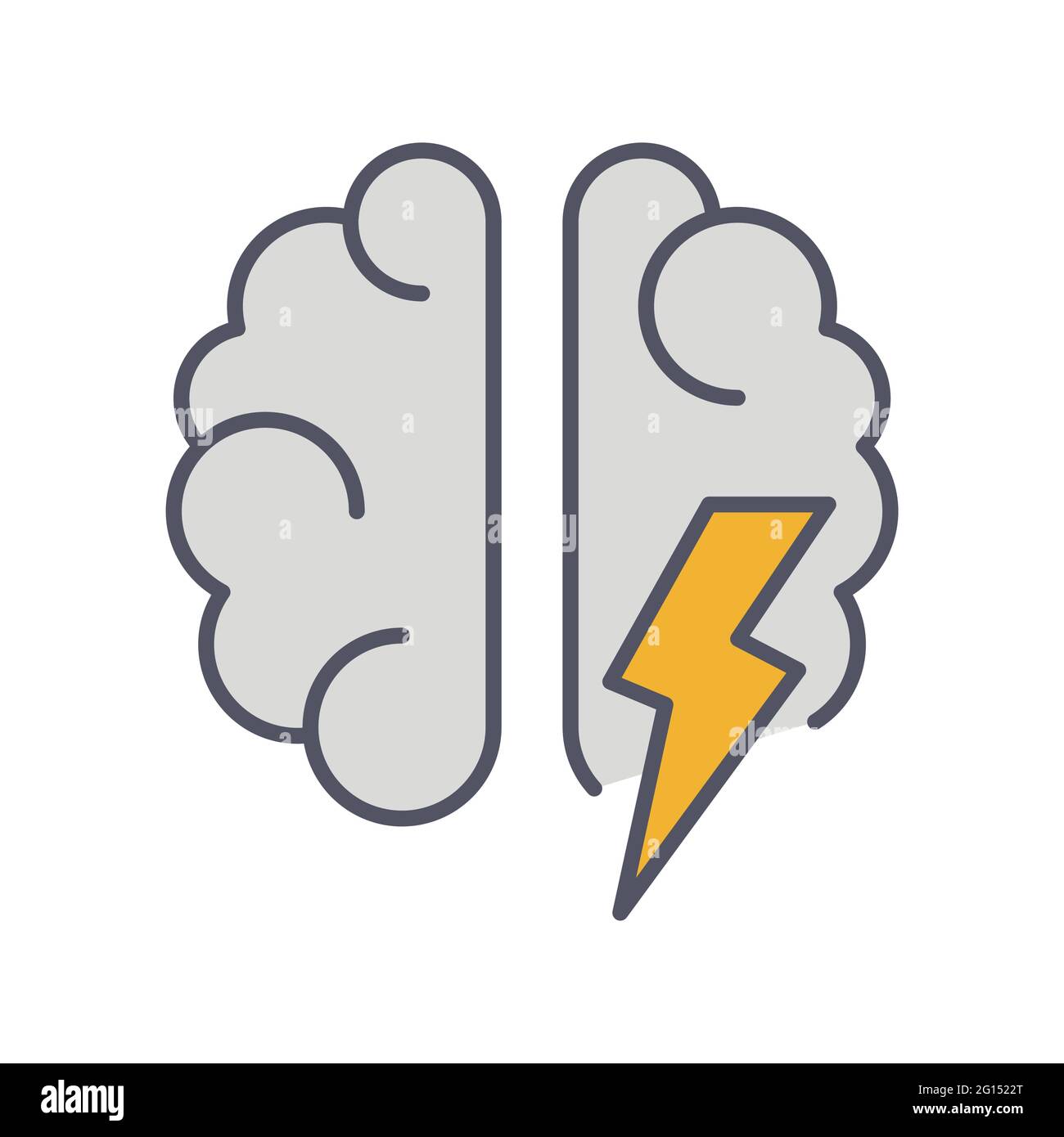 Brainstorm Line Icon. Lightning in brain innovation logo. Vector ...