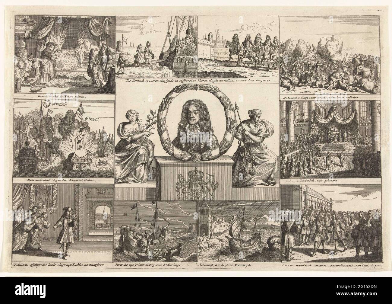 Life and Company of King Jacobus II from England, 1690; 't Leven and ...