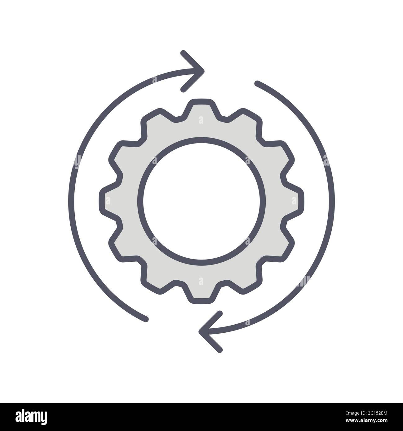 Development solution thin Line Icon. Gear with arrow innovation logo ...