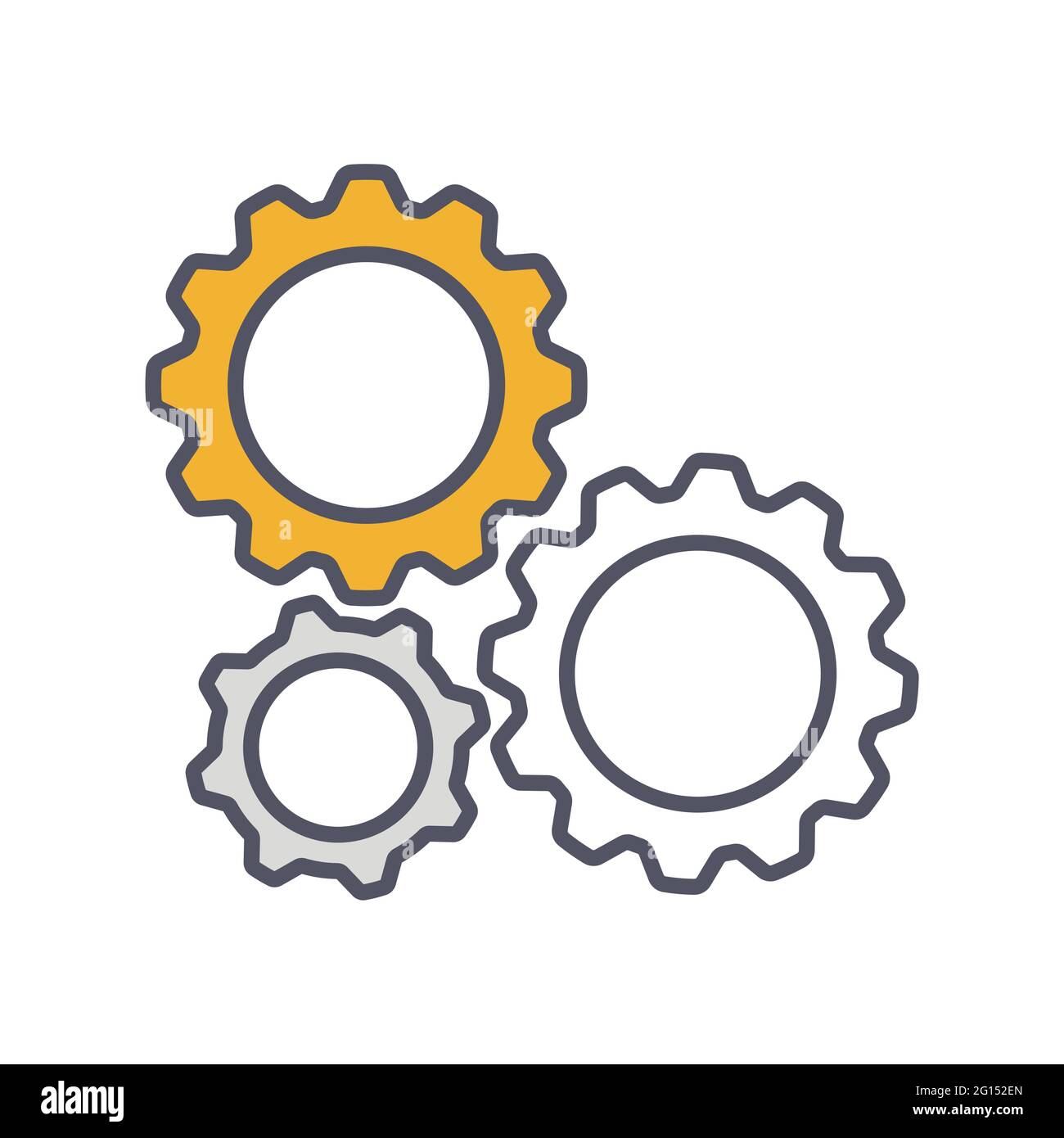 Gear Settings thin line symbol, cogwheel Icon. Innovation logo. Vector ...