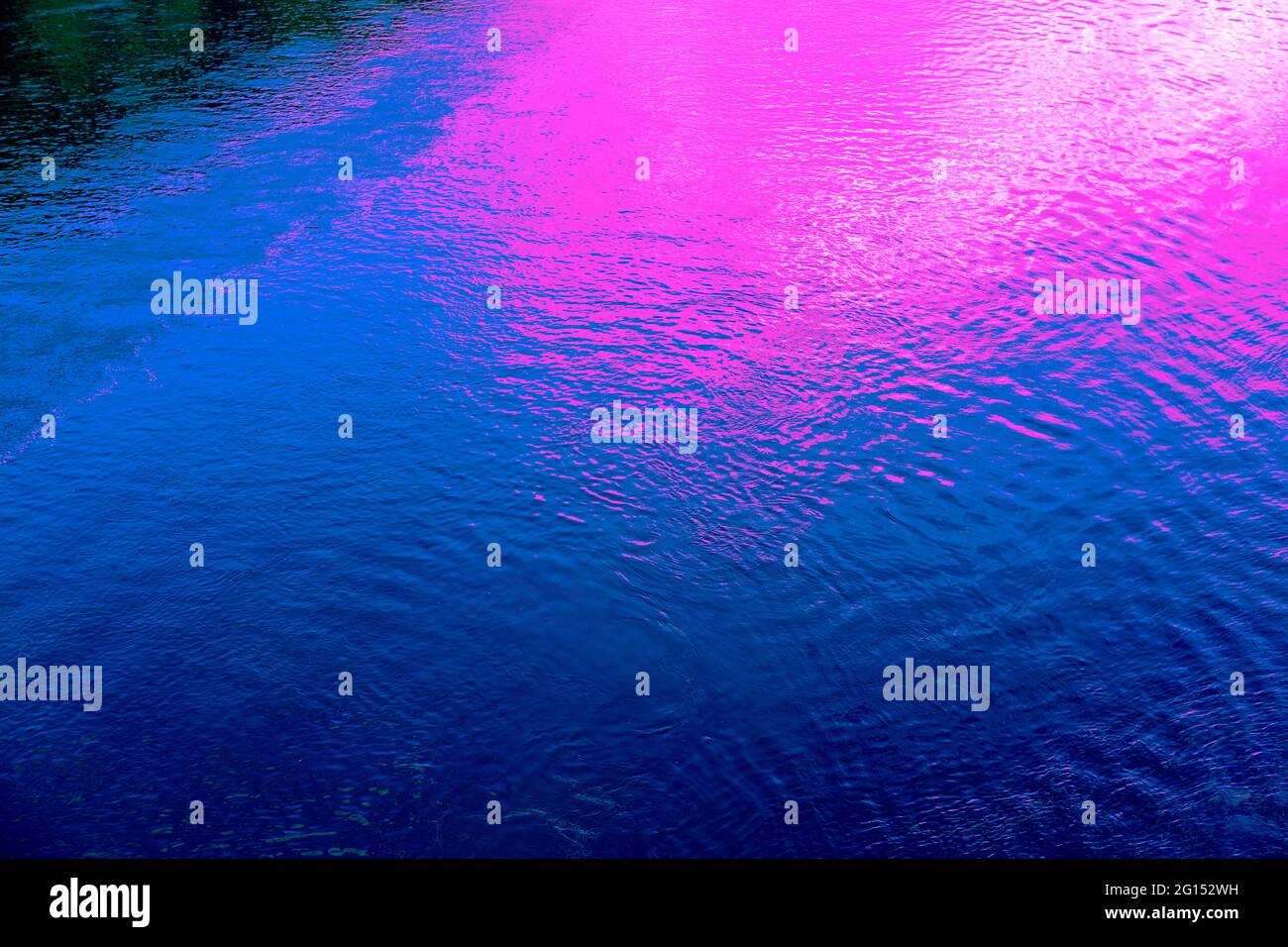 Sunset reflection in water colored in pop art style . Bright red and ...