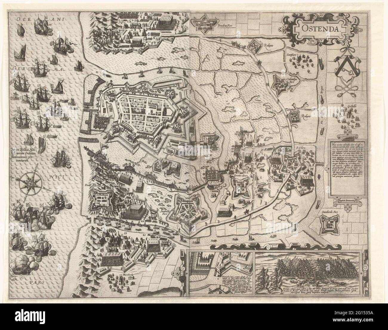 Siege from Ostend, 1601-1602; Ostenda. Siege from Ostend through the ...