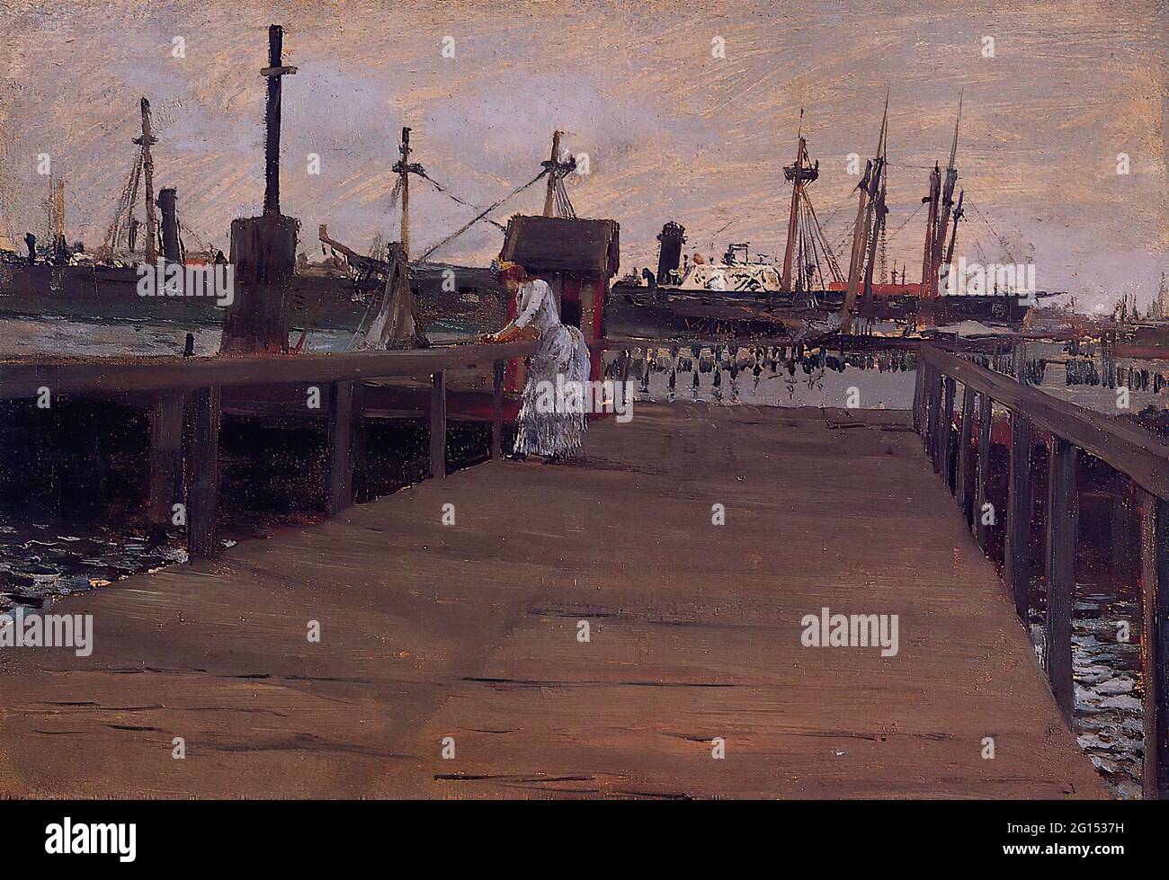 William Merritt Chase - Woman Dock 1886 Stock Photo - Alamy