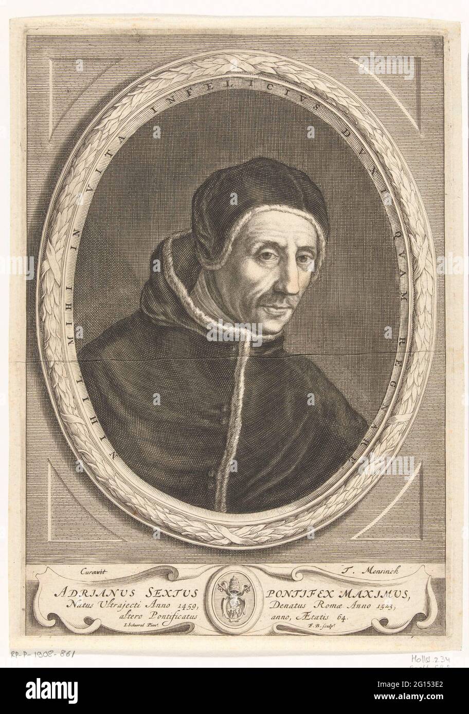 Portrait of Pope Adrianus VI. Portrait of pope adrianus vi in oval ...