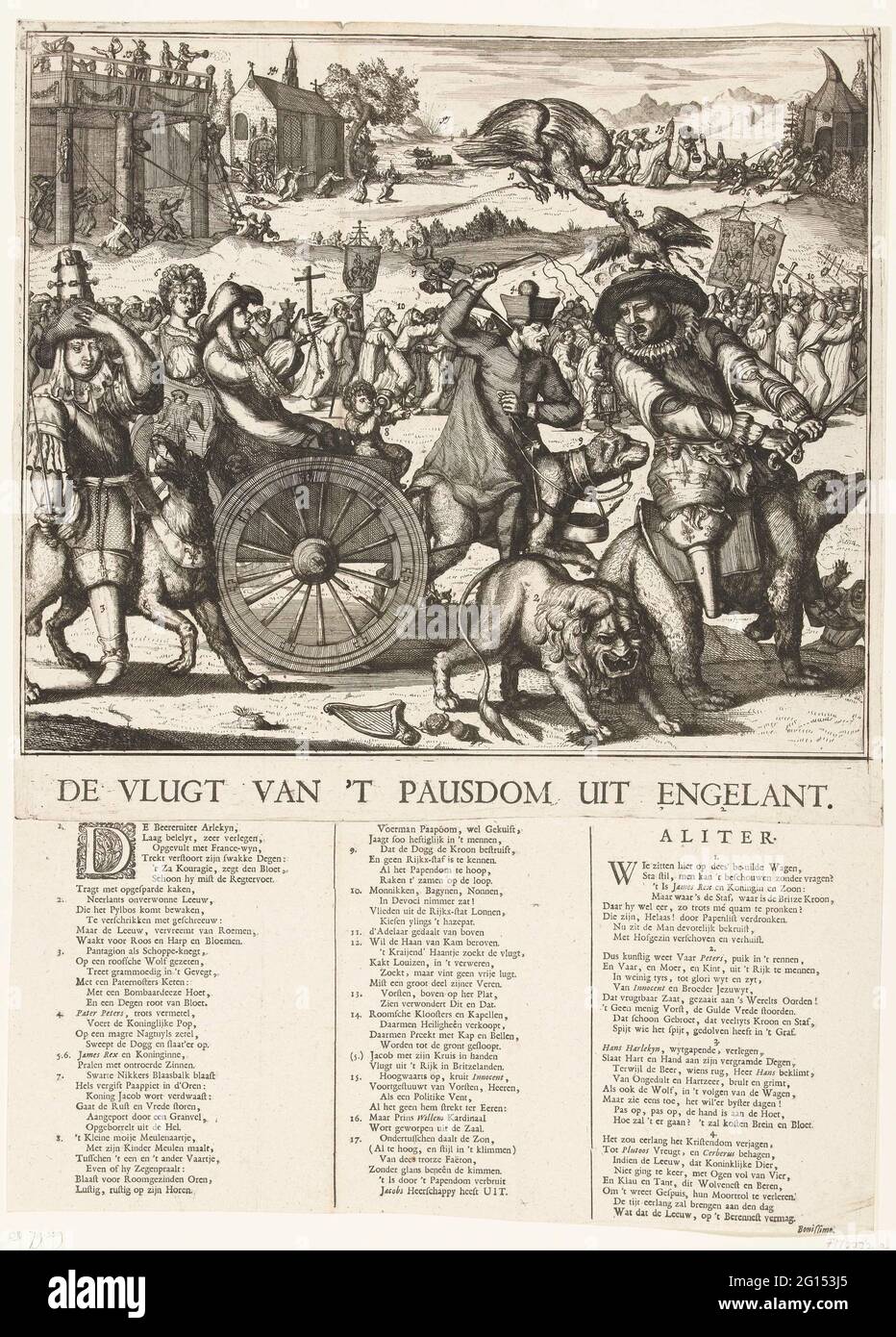 The flight of the papacy from England, 1689; The slug of 't Papersdom ...