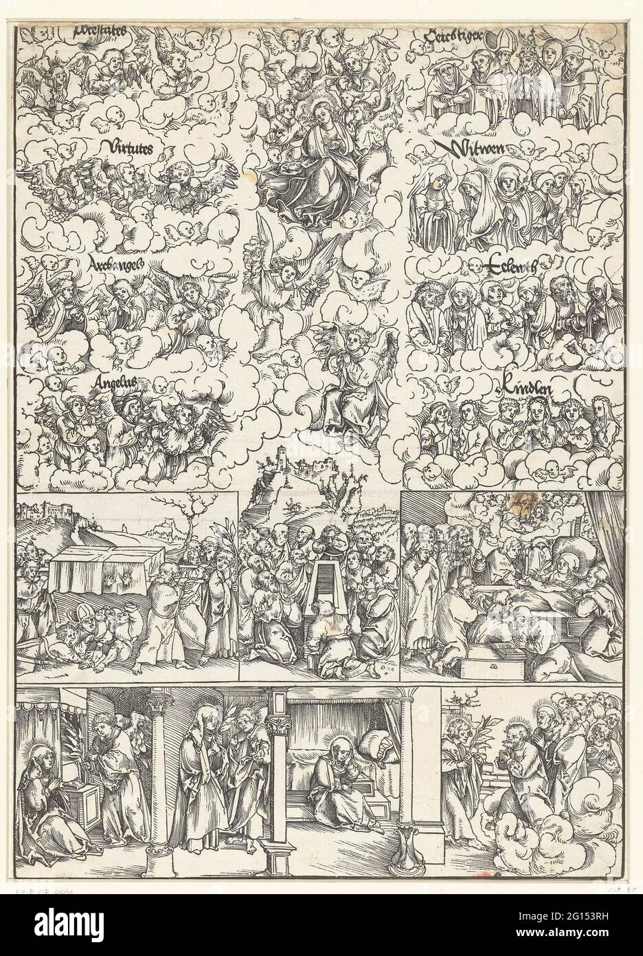 Death and Ascension of Maria. Death of Maria with cycle of scenes and ...