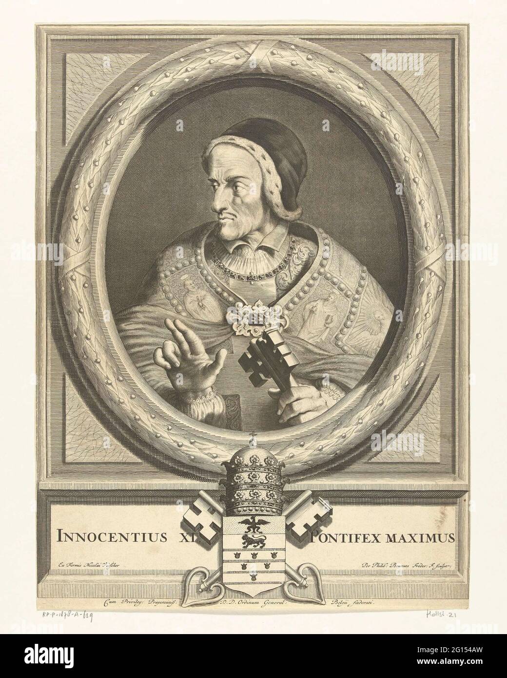 Portrait of Innocent V. Portrait in oval list of Pope Innocent V. Bust ...