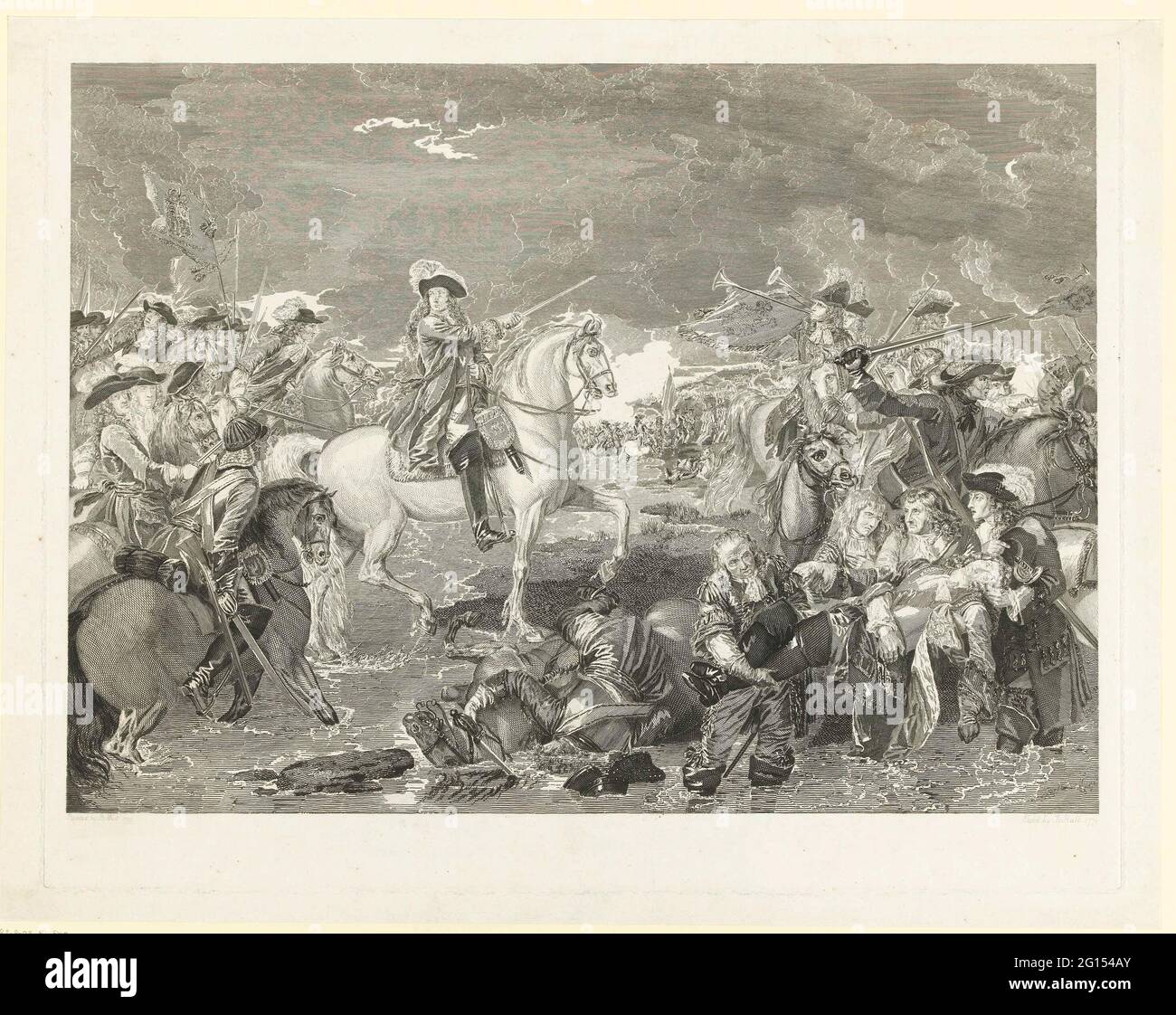 King Willem III during the Battle of the Boyne, 1690. The Battle of the ...