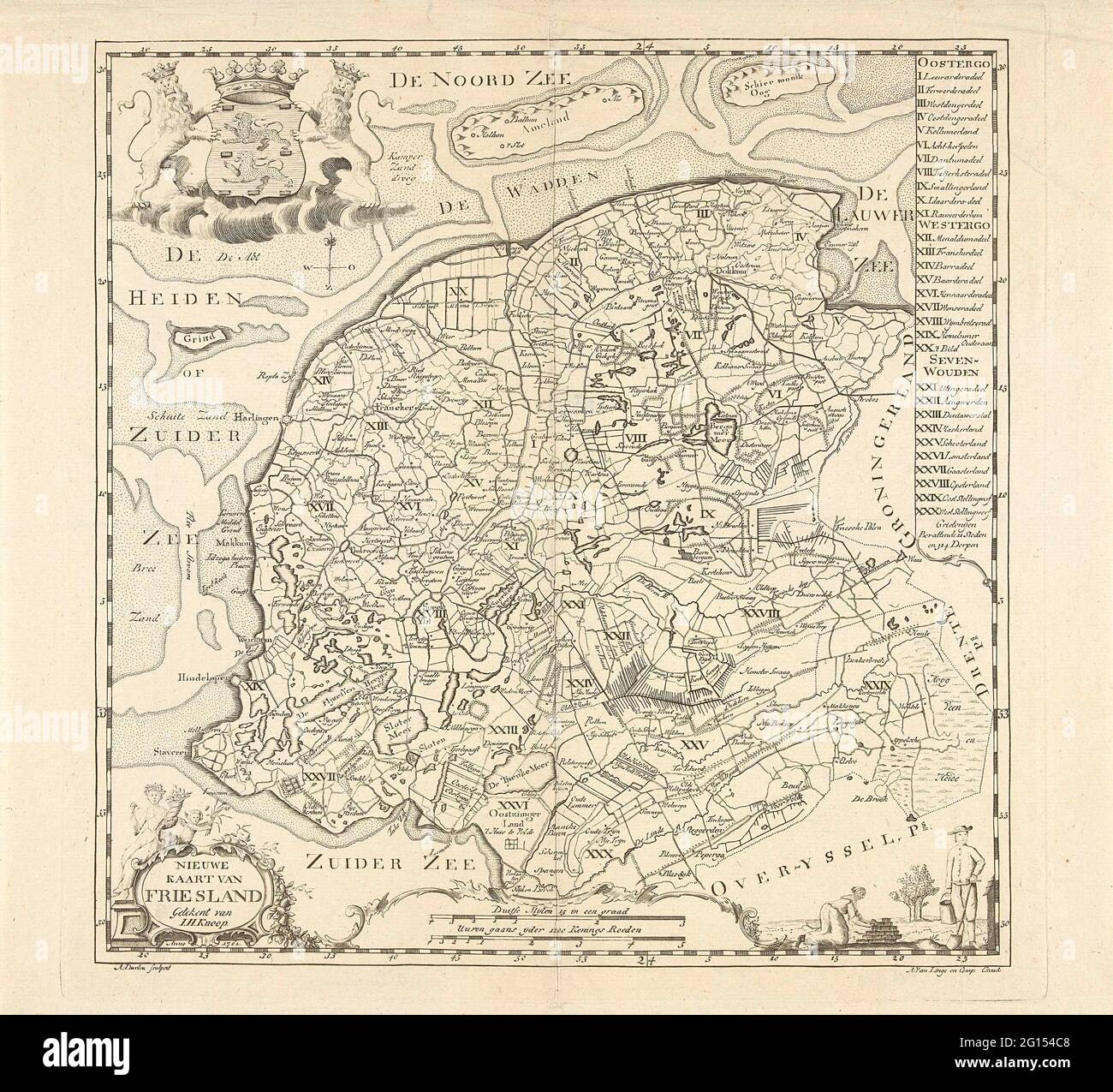 Map of Friesland; New map from Friesland. Map of Friesland with the ...