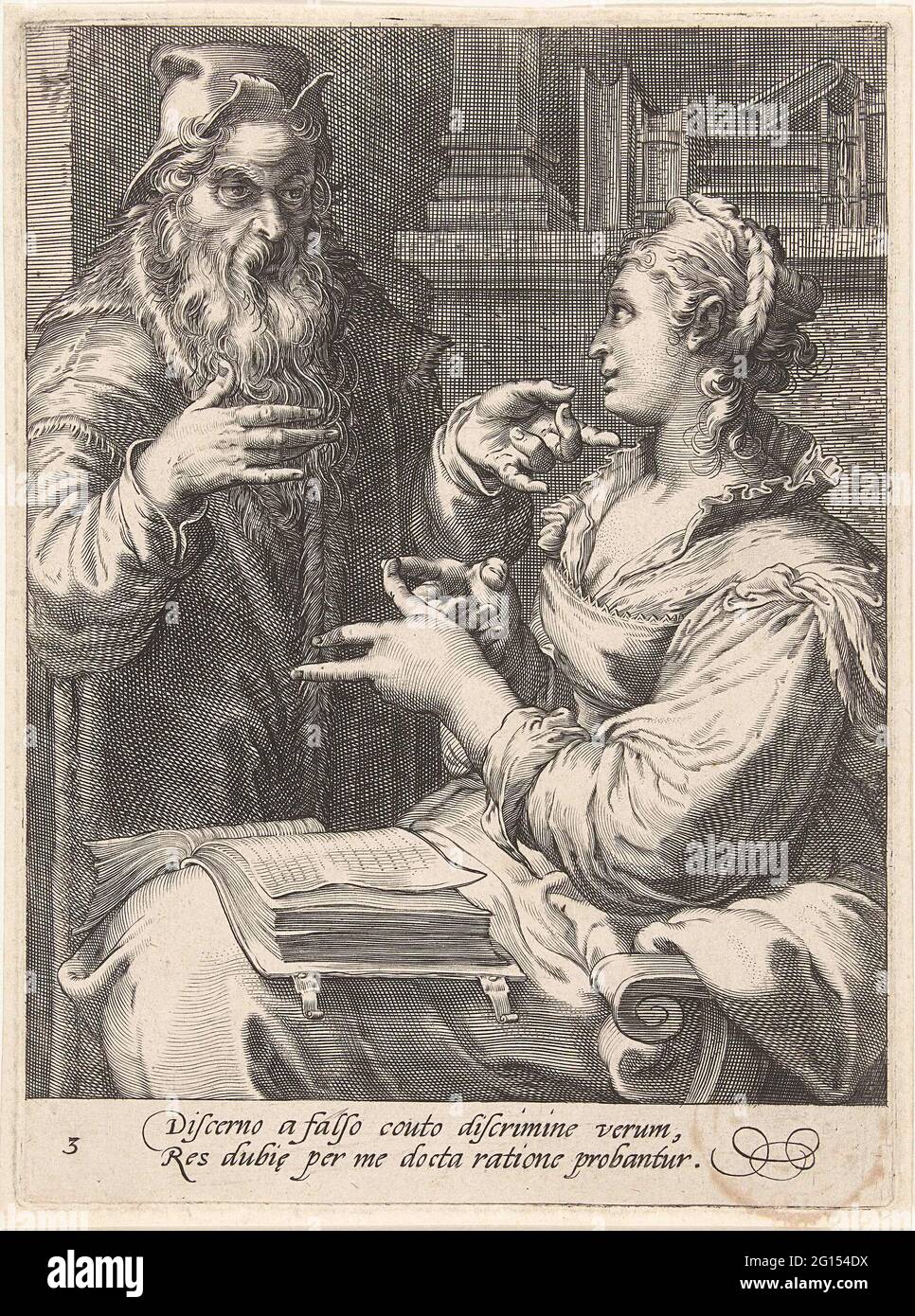 Logic; The seven liberal arts. Logic is sitting on a chair and disputes ...