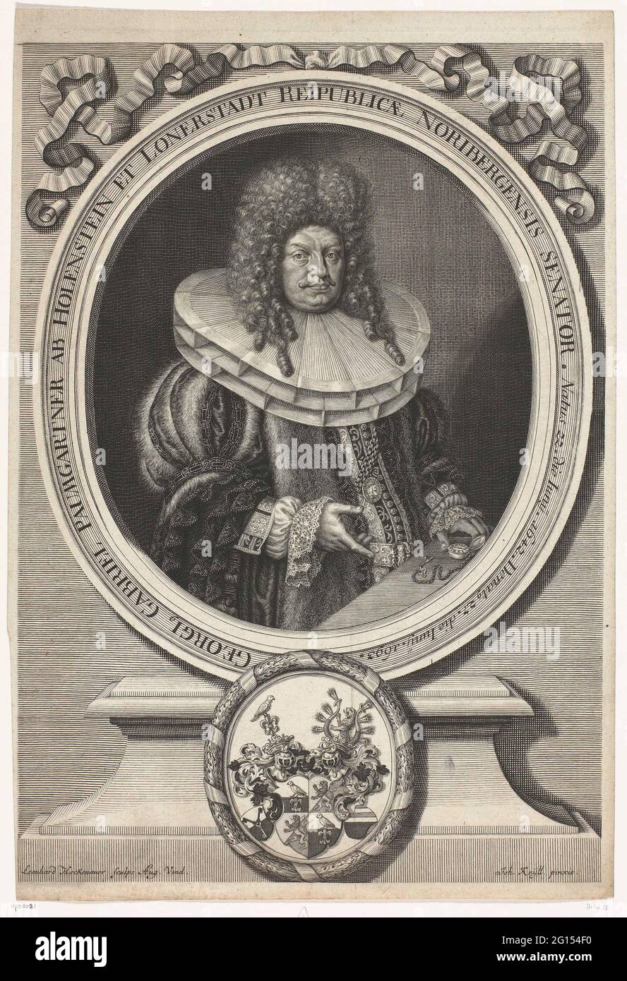 Portrait Georg Gabriel Baumgartner. Very wide-stested collar Stock ...