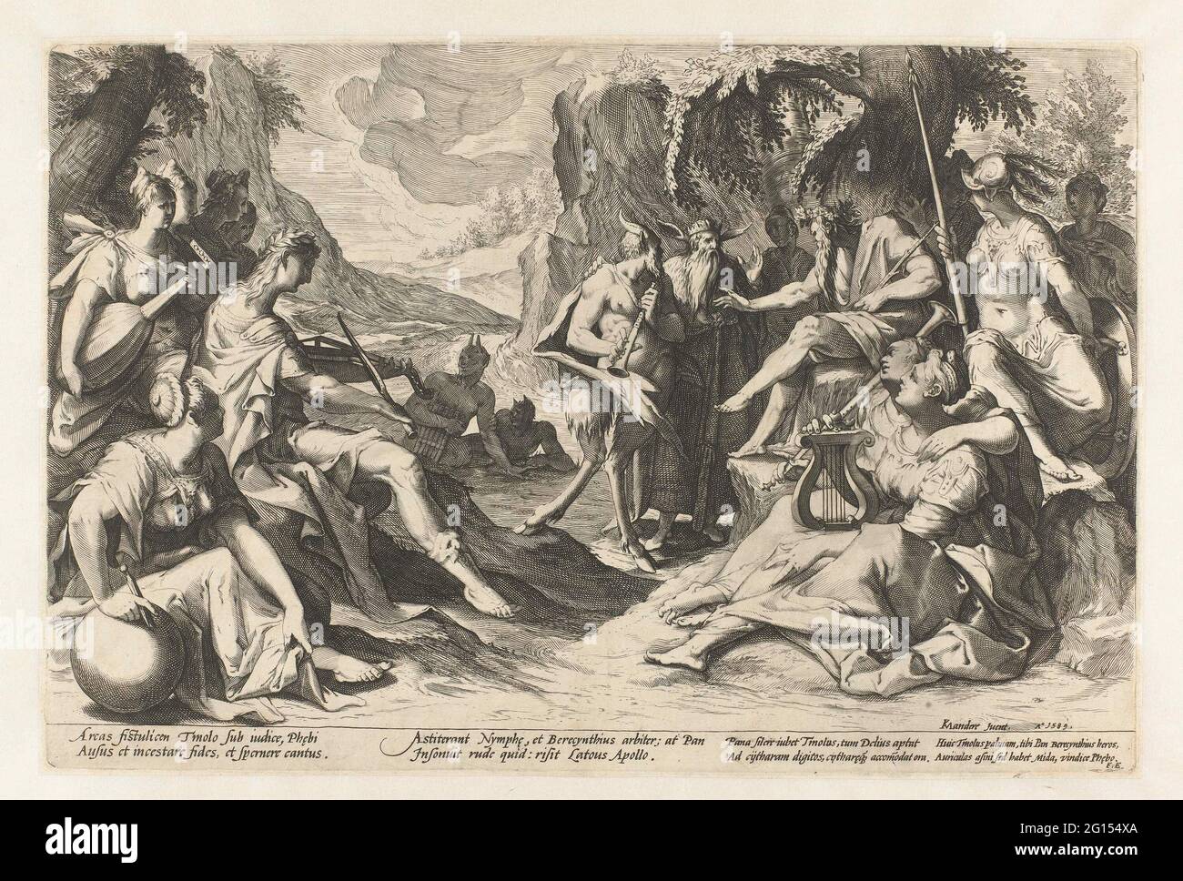 Mida judgment. A music competition between pan, in the middle of the ...