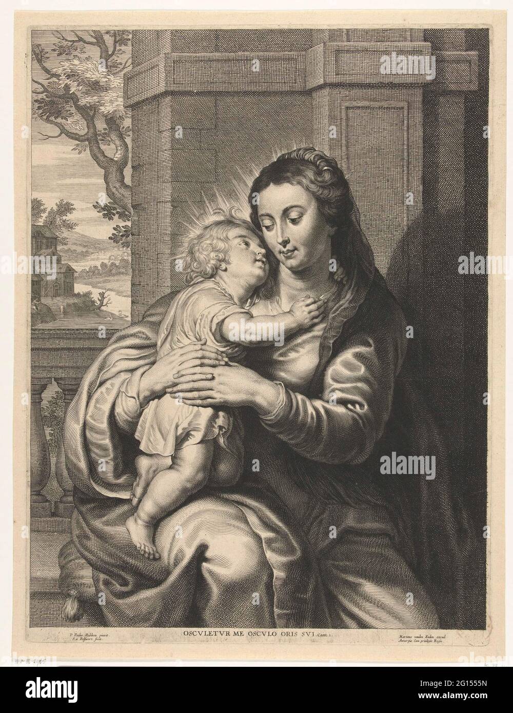 Maria with child. Maria is in her arms the Christ child embracing her ...