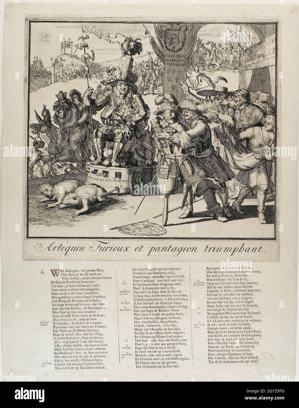 Cartoon at Louis XIV and the Dauphin, 1689; Arlequin Furieux and ...