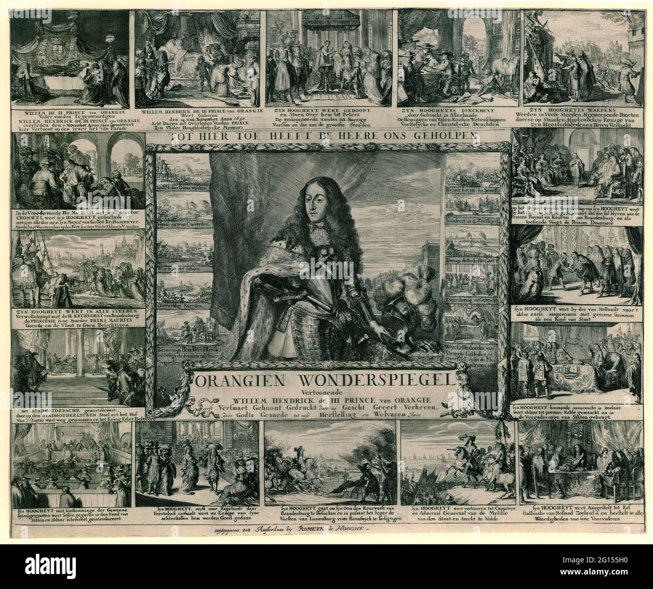 Life and actions of Willem III, 1675; Orange Wonder mirror exhibiting ...