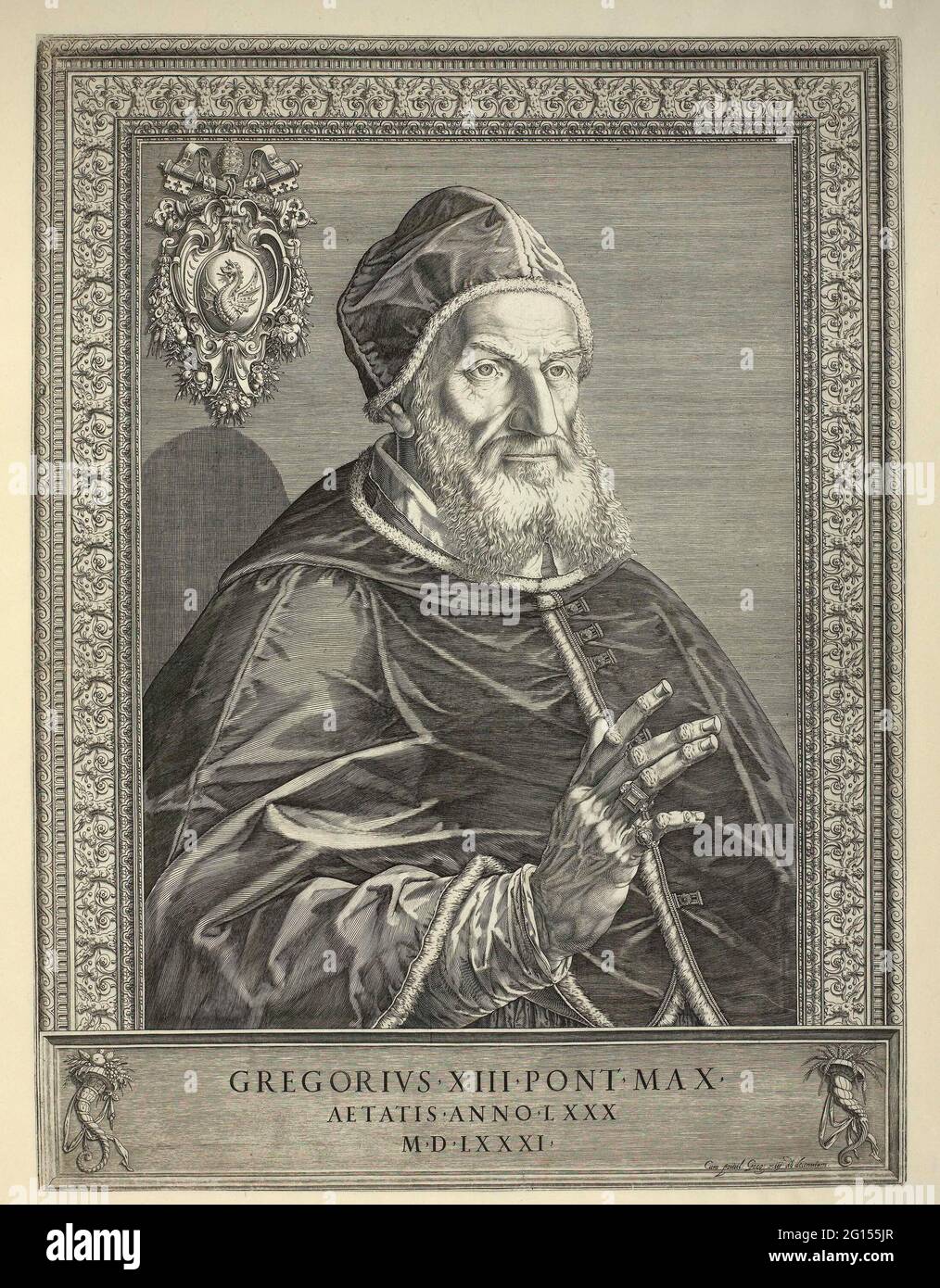 Portrait of Pope Gregory XIII, 1581: Gregory XIII Pont. Max. Gregory ...