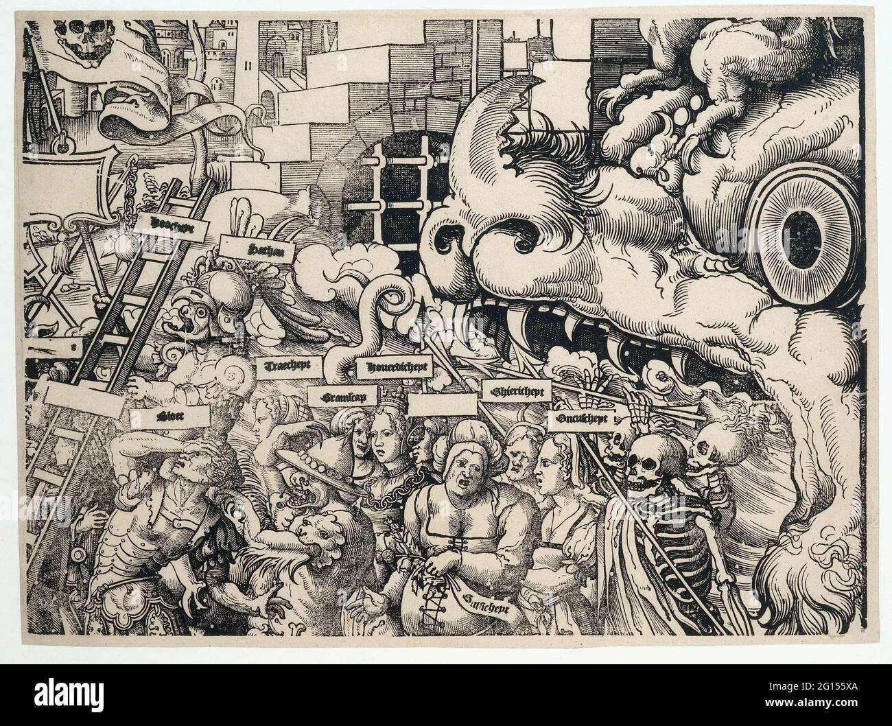 The struggle between good and evil. Part of a larger composition ...