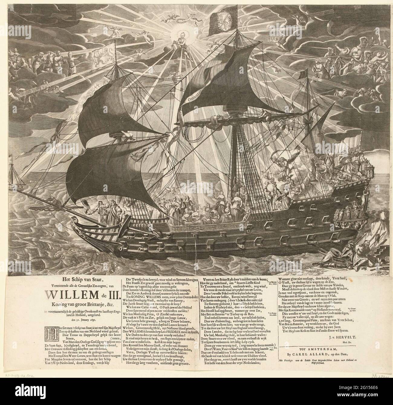 The ship of state, 1691; The ship of state, all the hazardous sea ...
