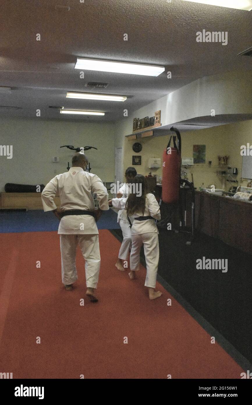 This action photo is of my daughter and her classmates in a Karate ...