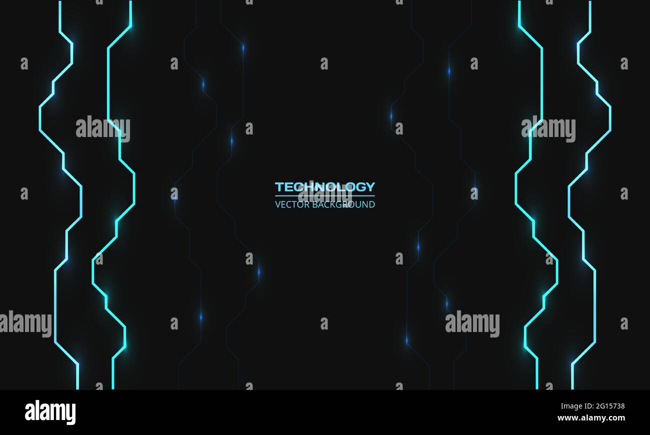 Abstract technology big data background with light neon effect ...