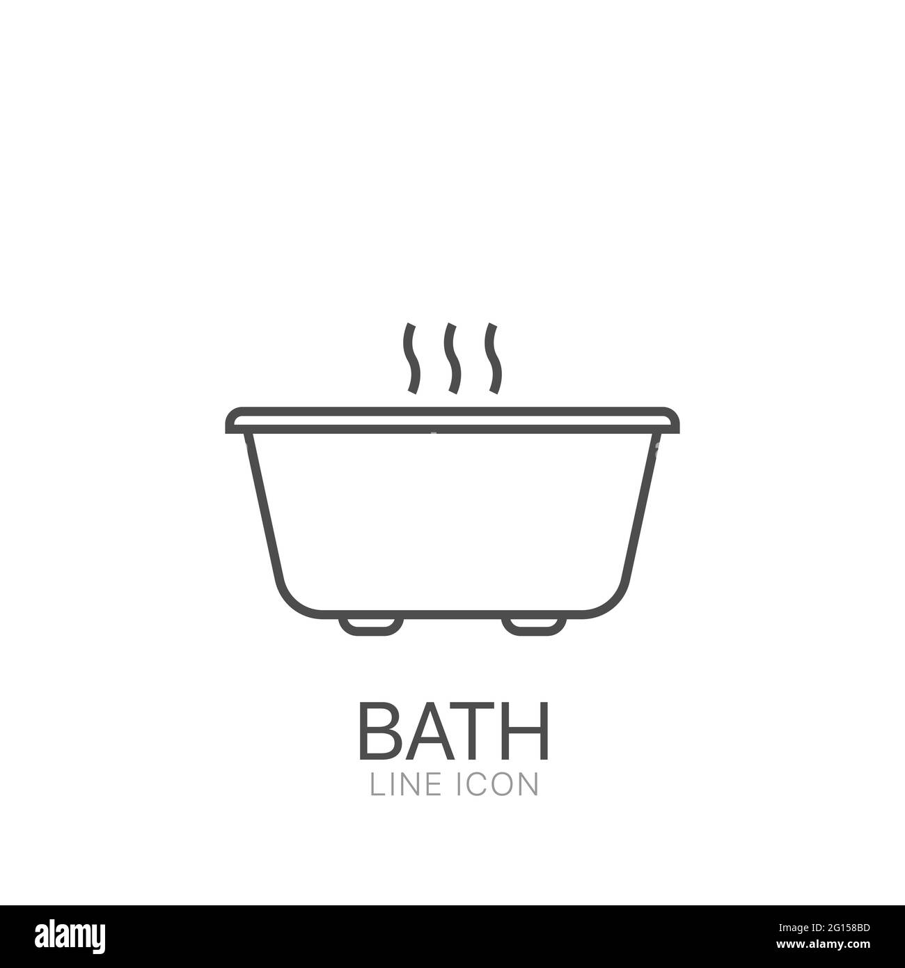 Bath line vector icon. Editable stroke Bathtub outline vector Stock ...