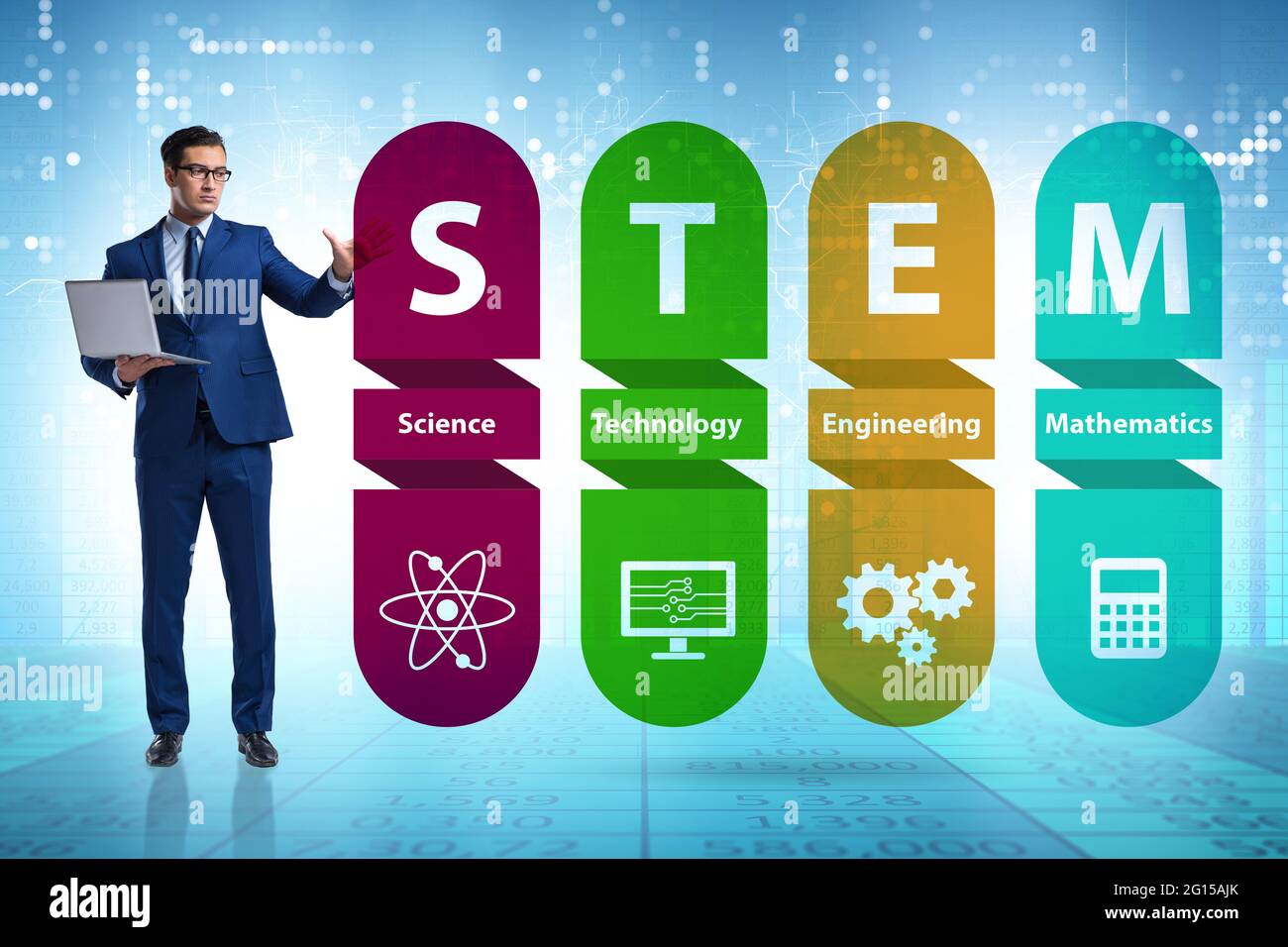 Business people in the STEM education concept Stock Photo - Alamy