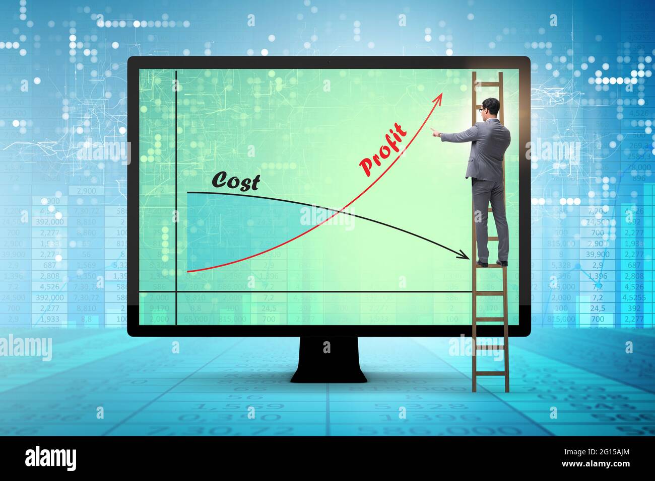 Concept of proft and loss with the businessman Stock Photo - Alamy