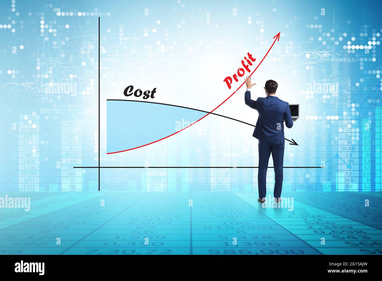 Concept of proft and loss with the businessman Stock Photo - Alamy