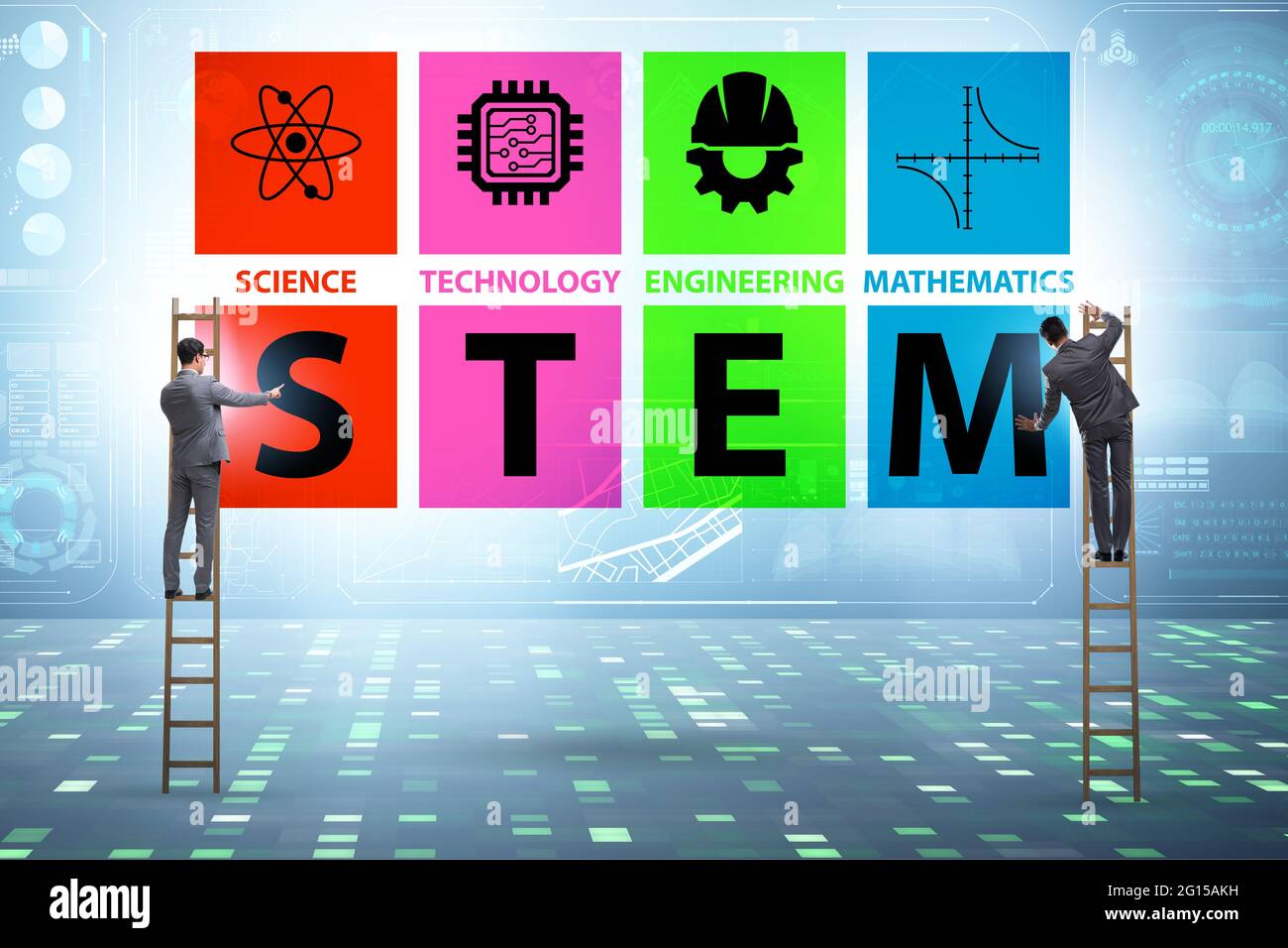 Business people in the STEM education concept Stock Photo - Alamy