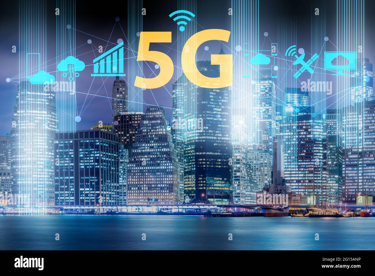 Concept of 5g networks in the large cities Stock Photo - Alamy