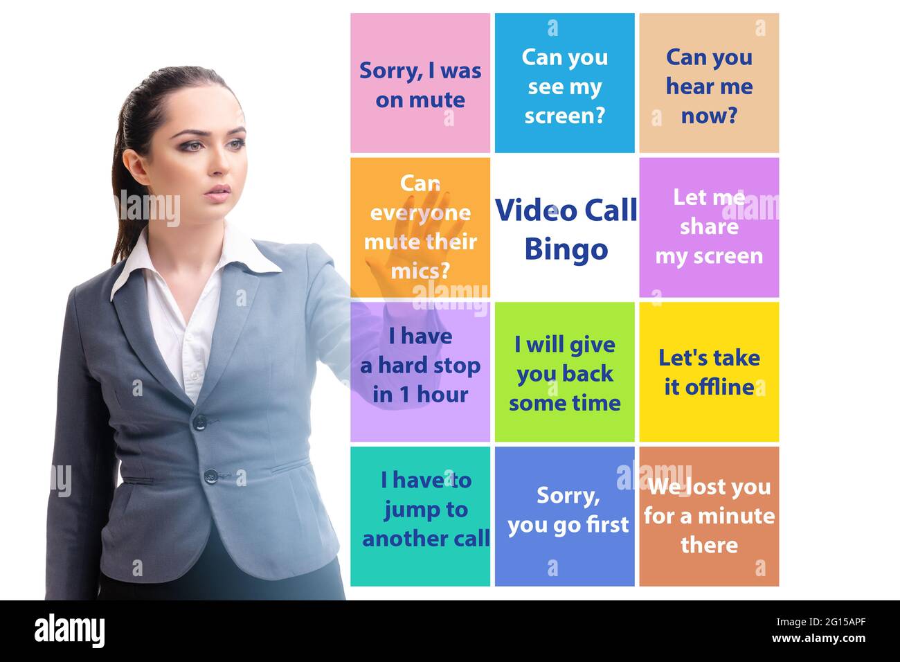 Woman video conference funny Cut Out Stock Images & Pictures - Alamy