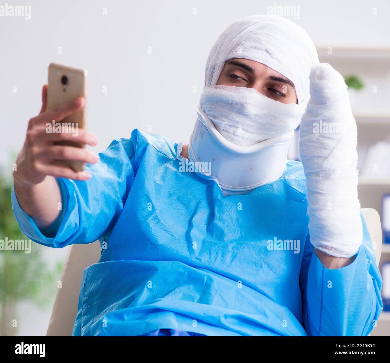 The man suffering from multiple broken bones and fractures Stock Photo ...