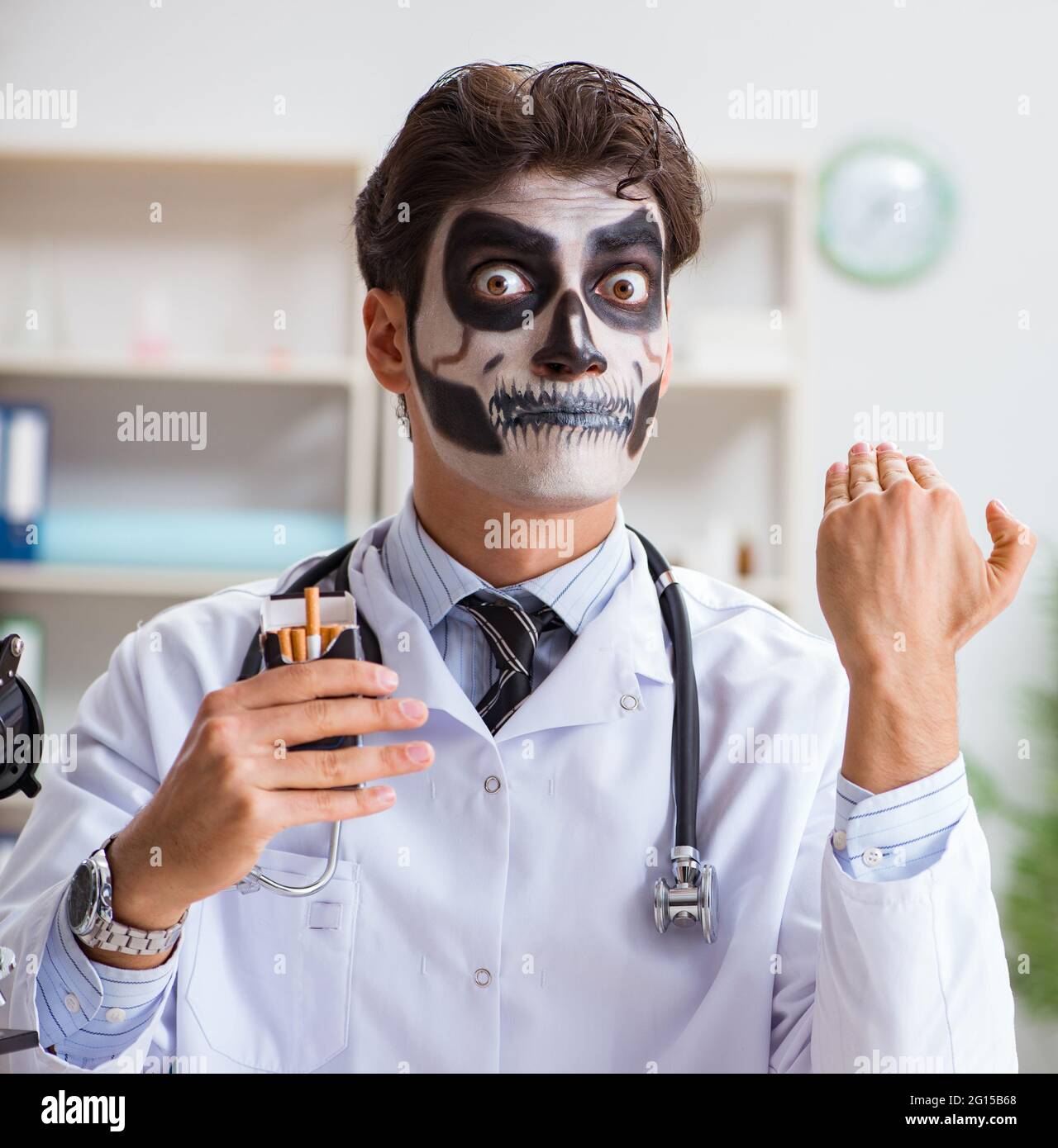 The scary monster doctor working in lab Stock Photo - Alamy