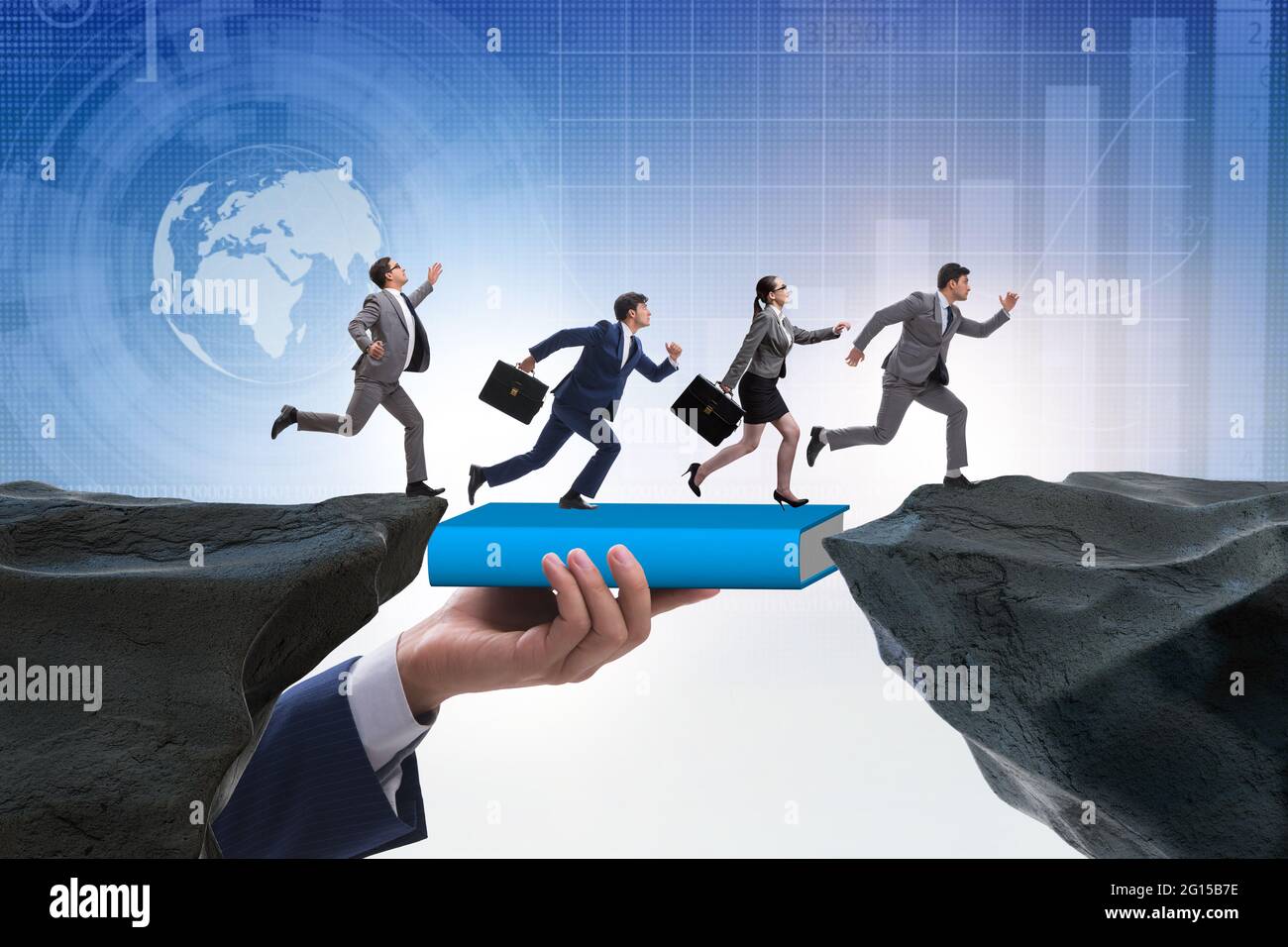 Concept of the education in business with business people Stock Photo ...