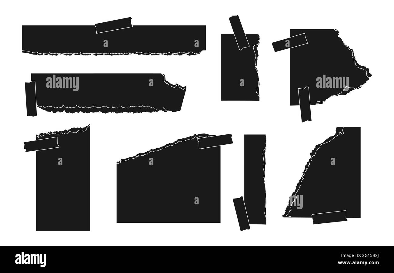 Sticky note vector ripped Black and White Stock Photos & Images - Alamy