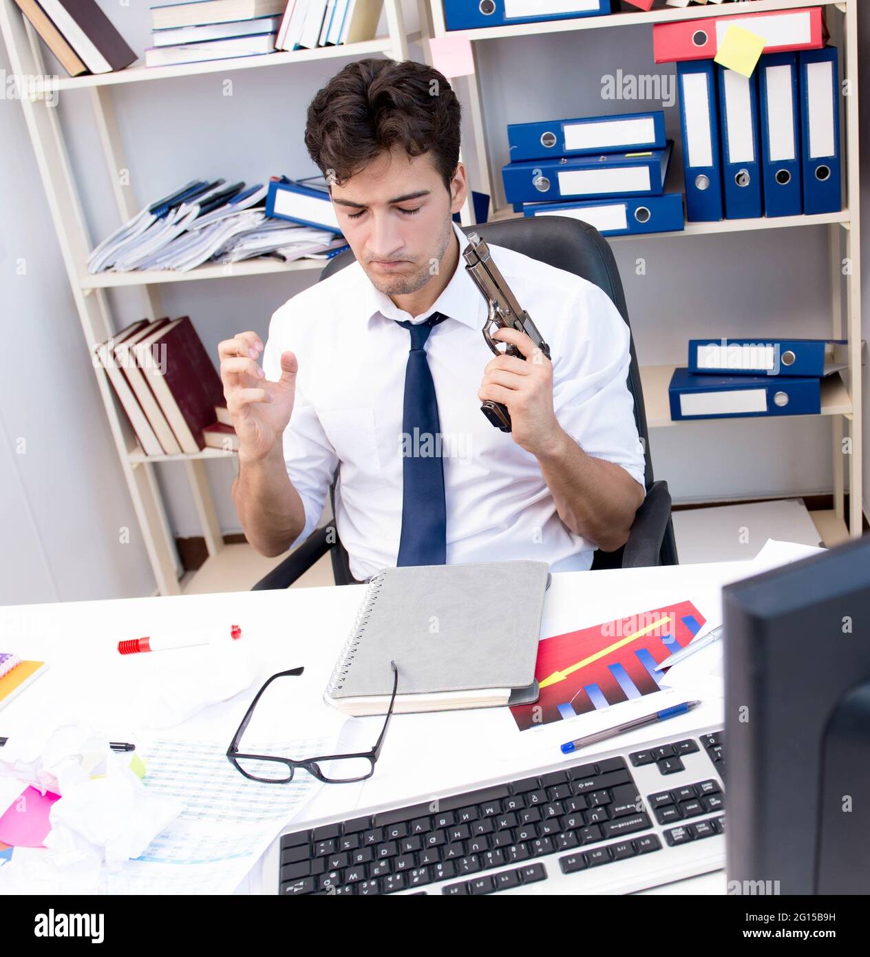 The busy frustrated businessman angry in the office Stock Photo - Alamy