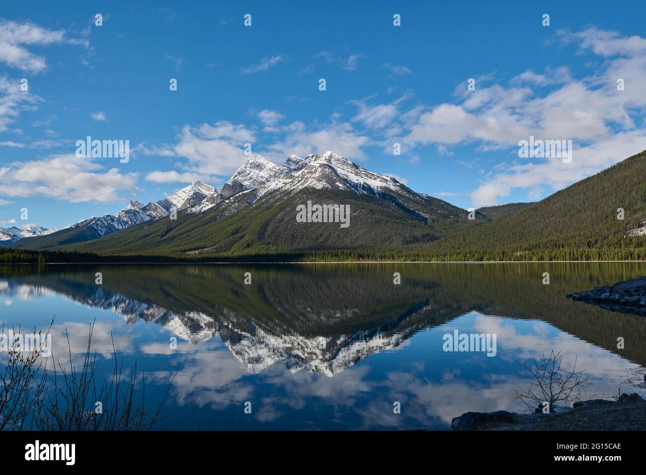 Old Goat Mountain reflected in Goat Pond, Kananaskis Country, Alberta ...
