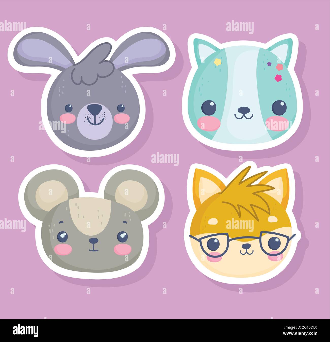 cute animals faces Stock Vector Image & Art - Alamy