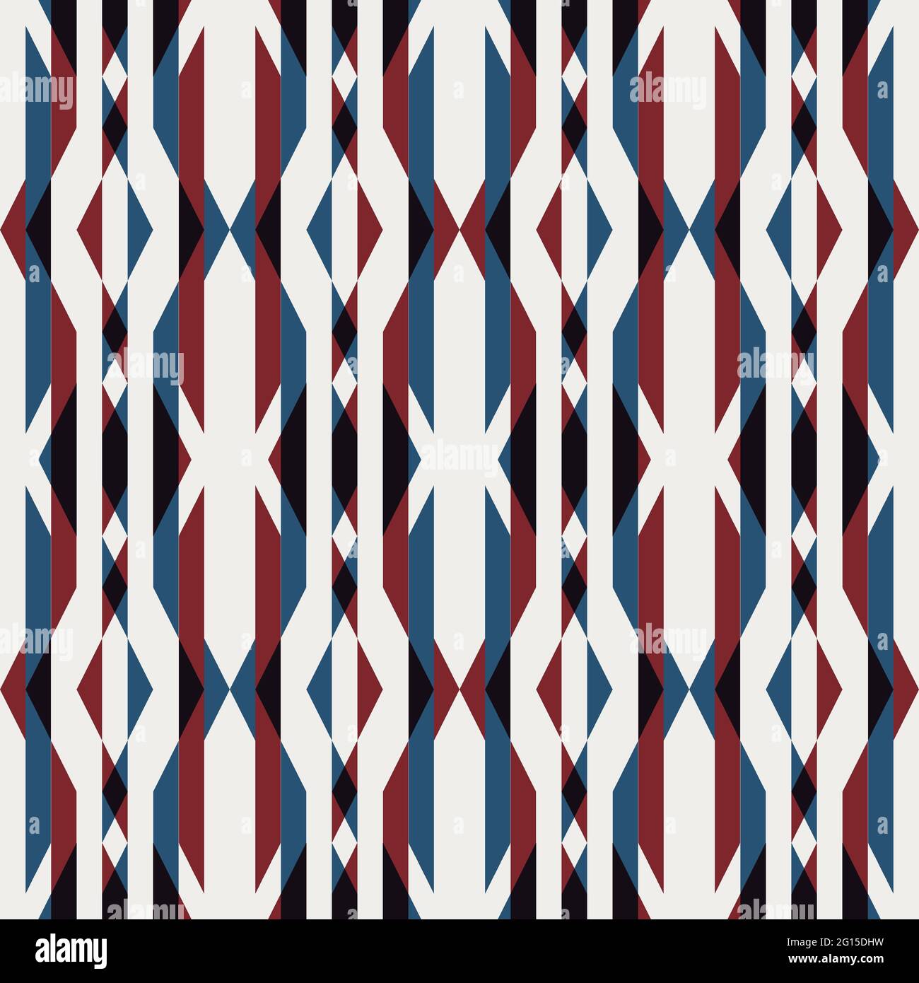 Seamless geo pattern in red blue black white Stock Photo - Alamy