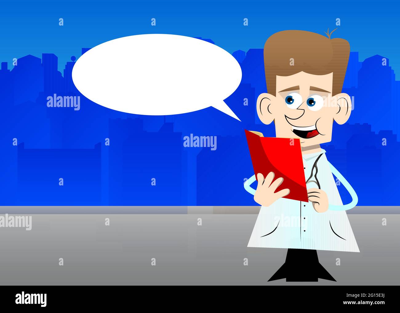 Doctor reading magazine Stock Vector Images - Alamy