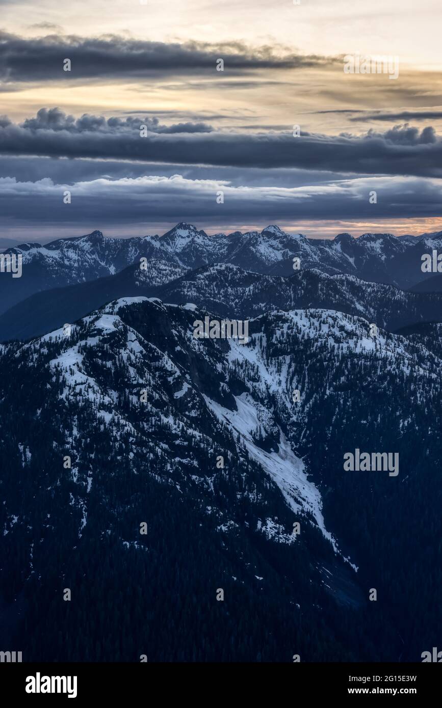 Aerial View from Airplane of Canadian Mountain Landscape Stock Photo ...