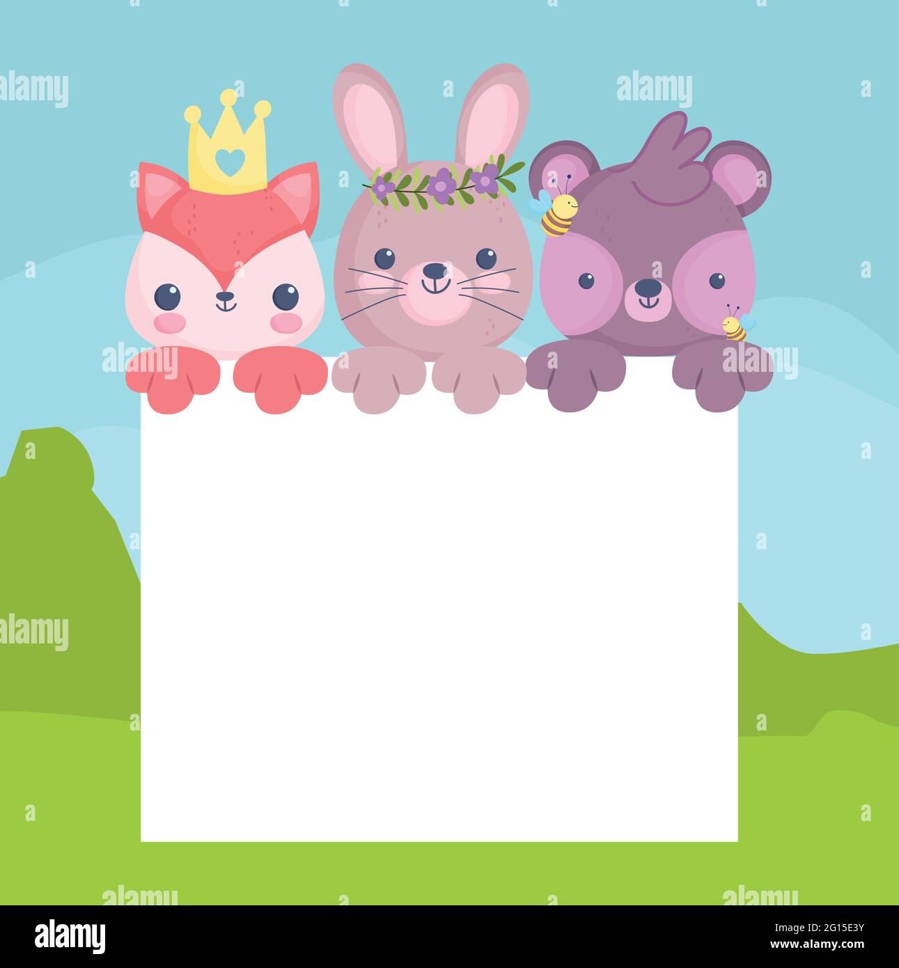 animals cute holds placard Stock Vector Image & Art - Alamy