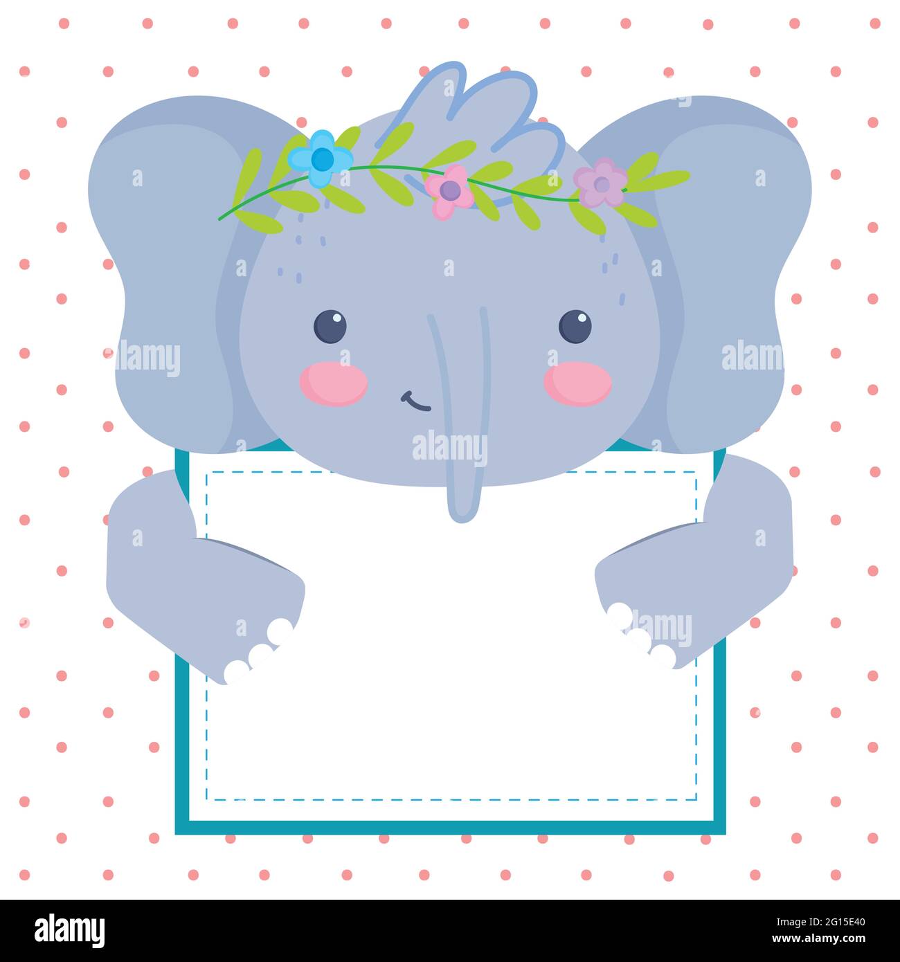 cute elephant with banner Stock Vector Image & Art - Alamy