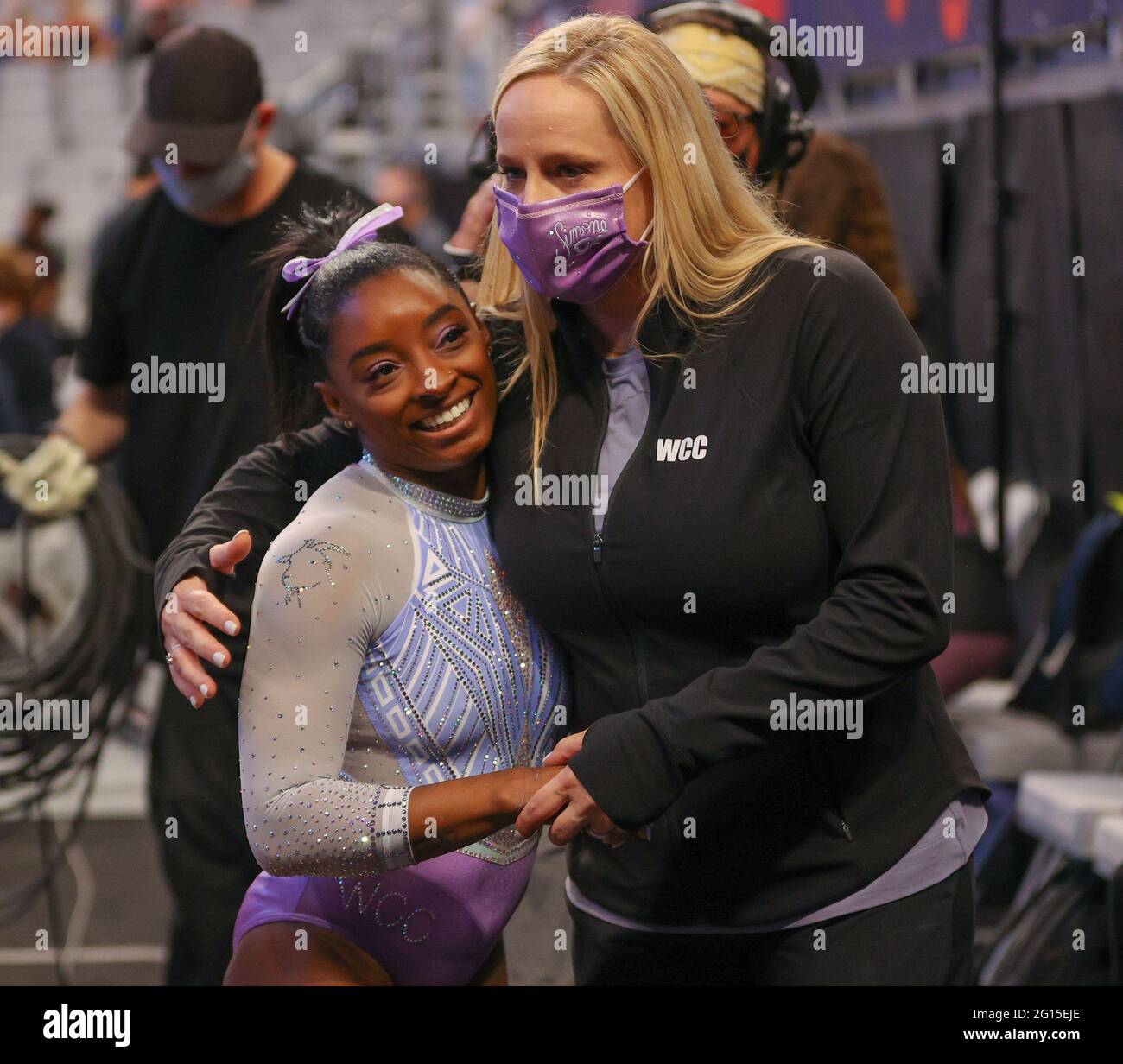 Texas, USA. 04th June, 2021. June 4, 2021: Simone Biles embraces her ...