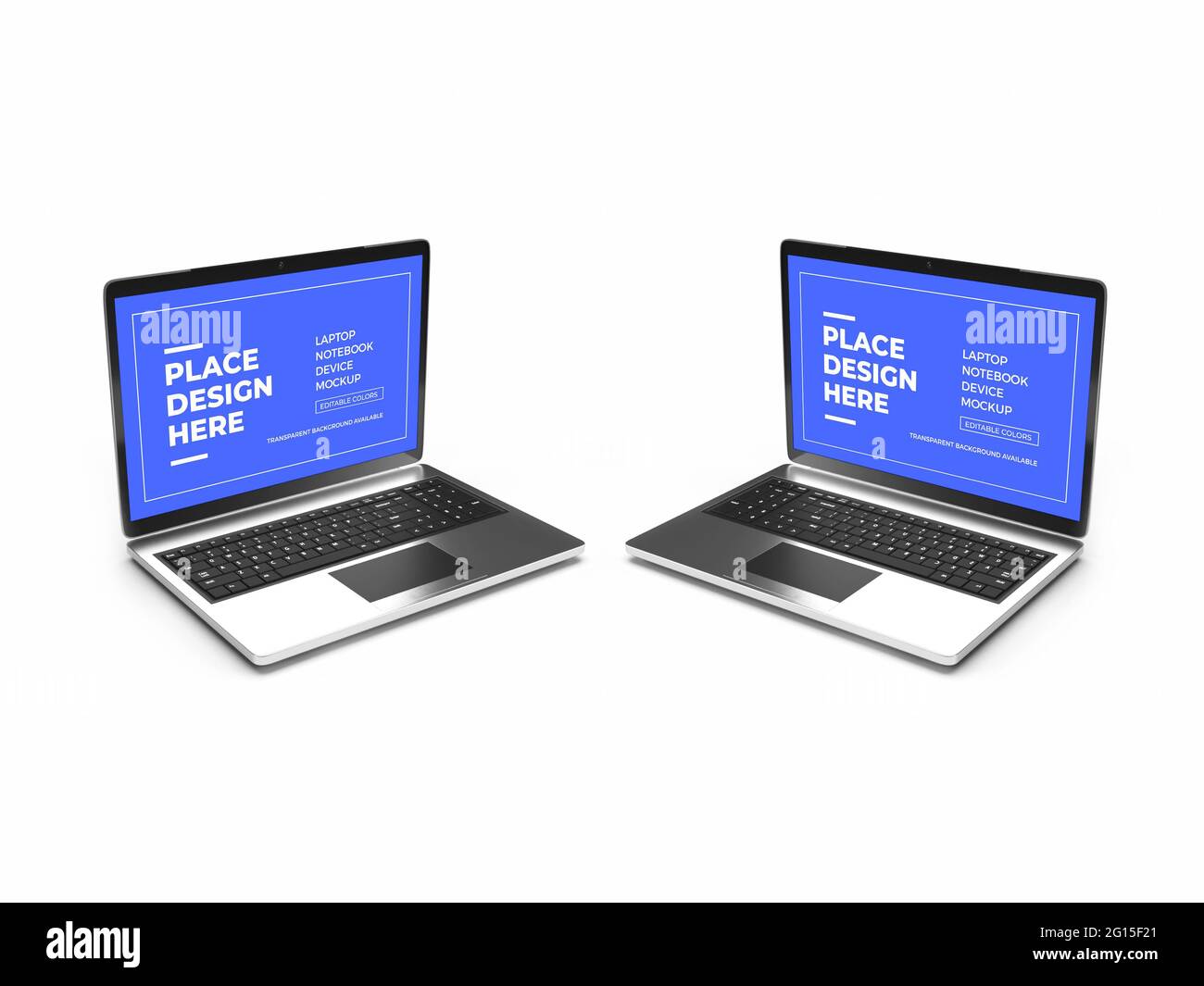 Laptop Device 3D Illustration Mockup Scene on Isolated Background Stock ...