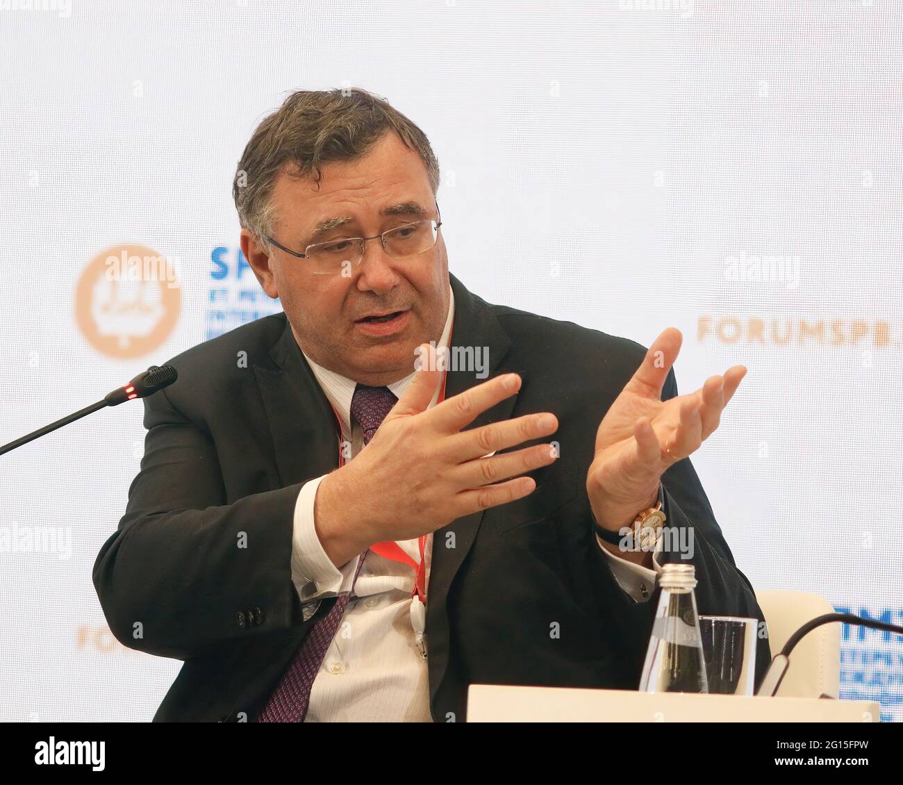 St Petersburg, Russia. 04th June, 2021. Patrick Pouyanne, Chairman ...