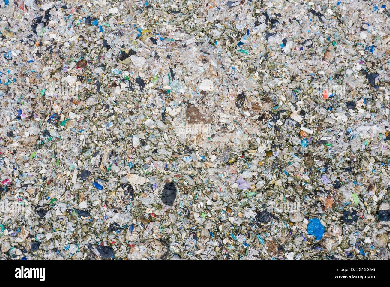 aerial view from flying drone of garbage pile Stock Photo - Alamy