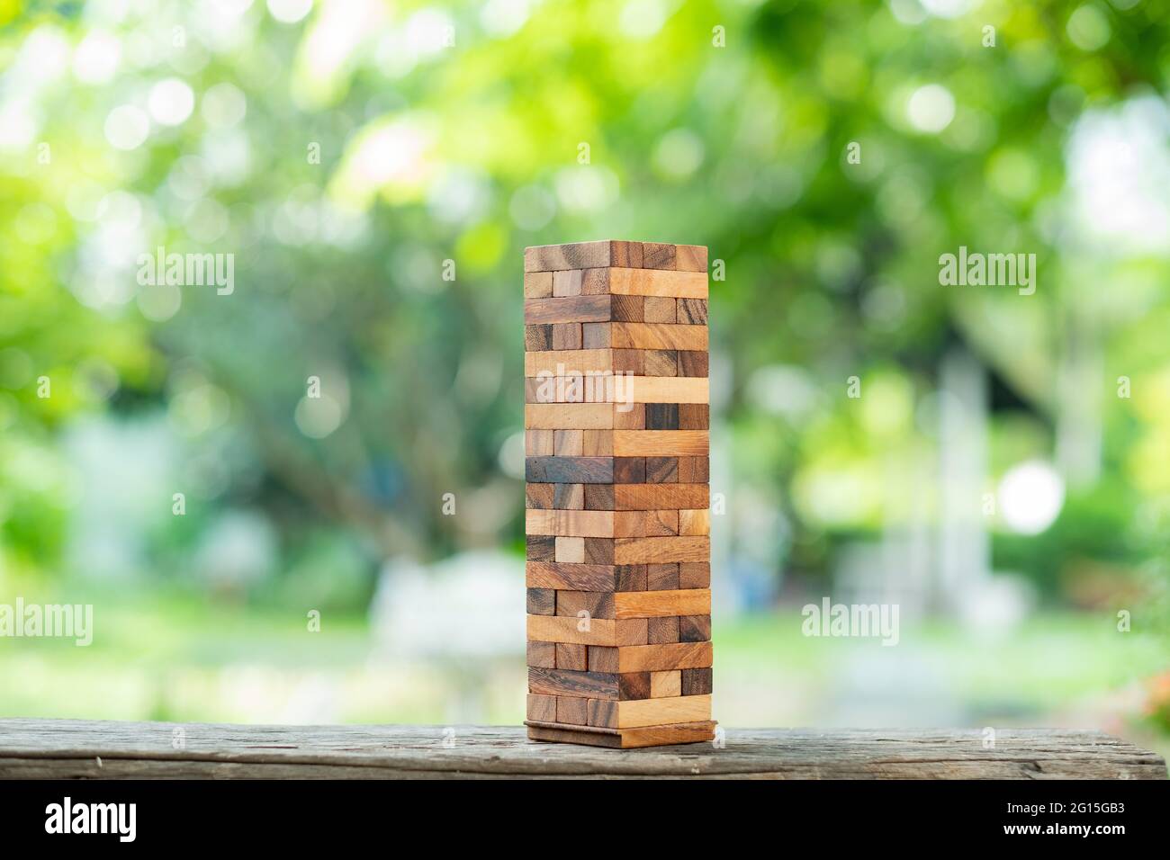 building wood blocks, plan and strategy Stock Photo - Alamy