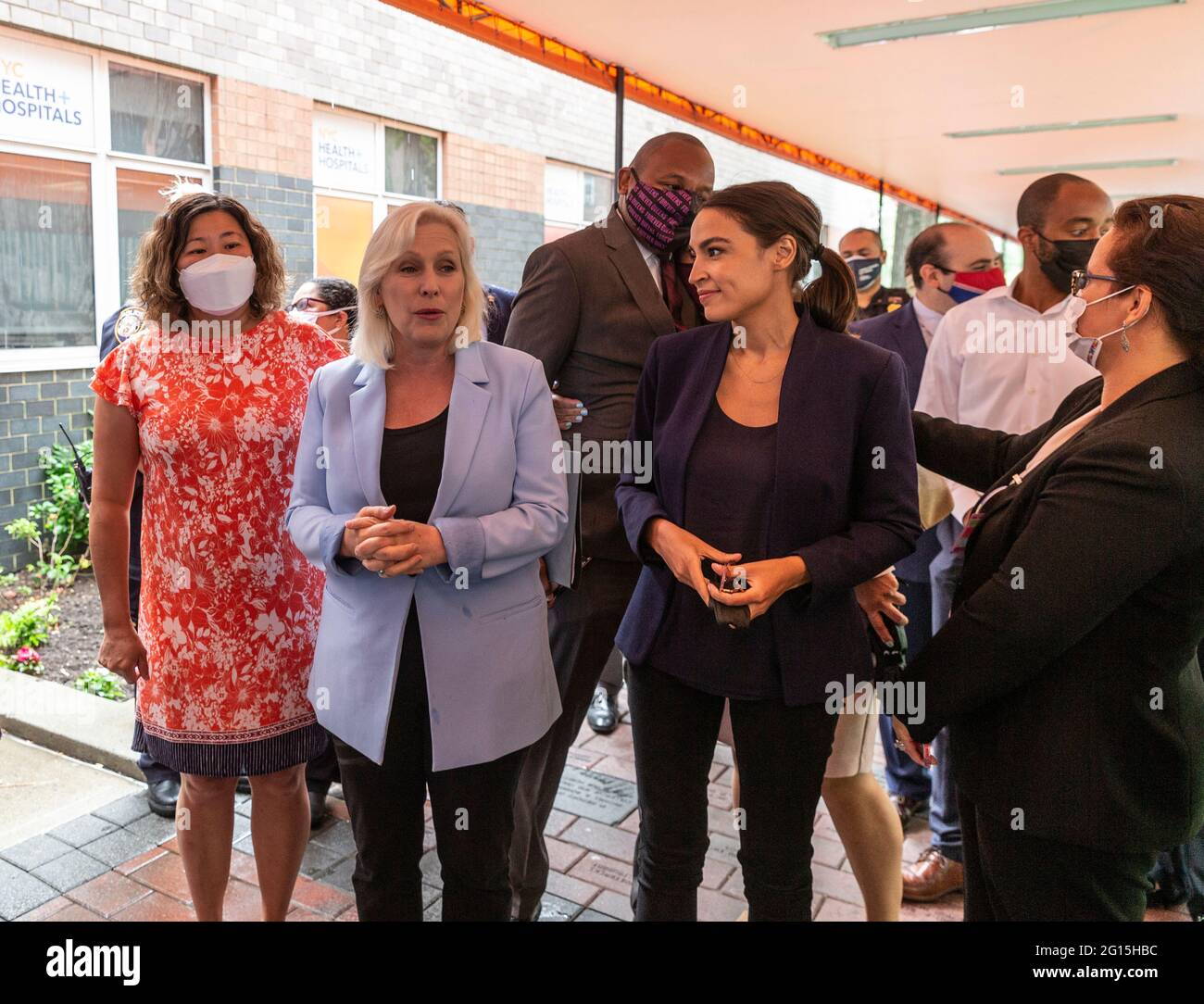 New York, NY - June 4, 2021: Representative Grace Meng, Senator Kirsten ...