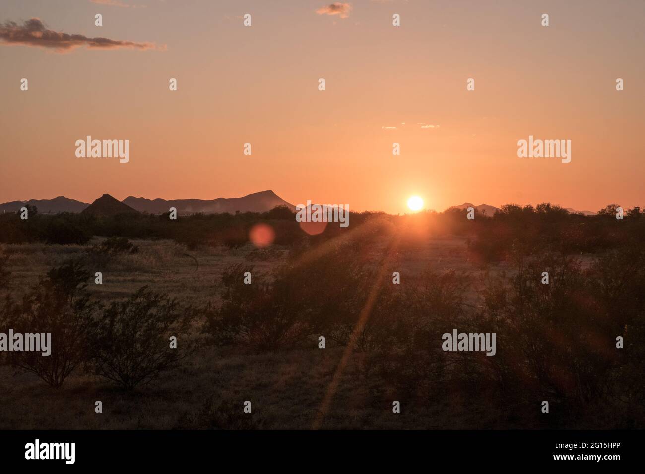 Bright orange sunset at Red Rock, Arizona, USA Stock Photo - Alamy
